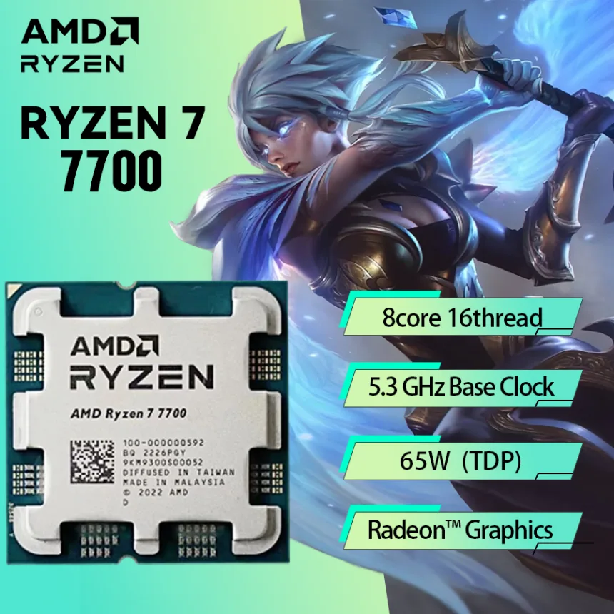 AMD Ryzen 7 7700 R7 7700 4.5 GHz 8-Core 16-Thread CPU Processor 5NM L3 ...